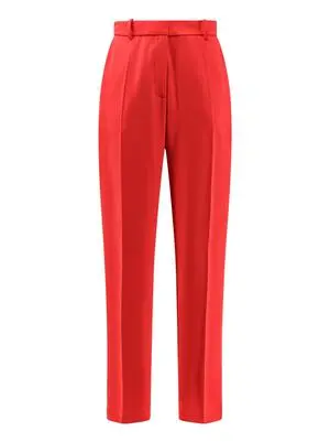 Elisabetta Franchi Lightweight Crepe Tailored Trousers - Red