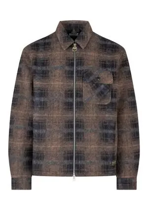Barbour Plaid Zip-up Shirt Jacket - Black