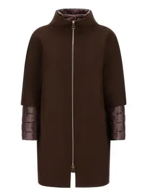 Herno Layered Zipped Coat - Brown