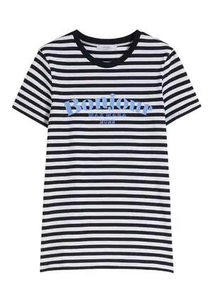 Max Mara Striped Printed T-Shirt White