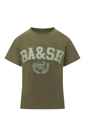 Ba&sh BASH Paris Logo T-Shirt Green
