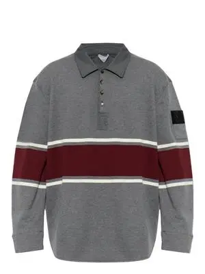 Bottega Veneta Long-sleeved Polo Shirt - Grey