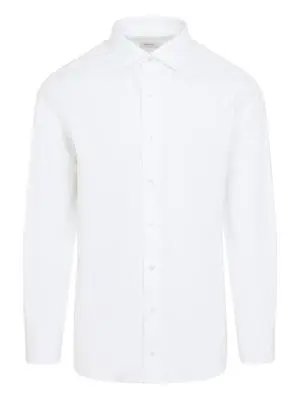 Brioni Cotton Long Sleeve Dress Shirt - White
