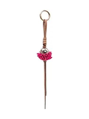 Michael Kors Mini Floral Charm Bag With Ring And Keychain - Raspberry