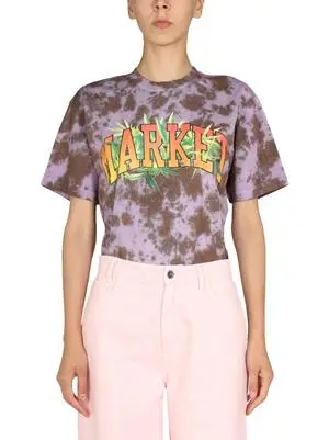 MARKET Logo Print Crew Neck T-shirt - Multicolour