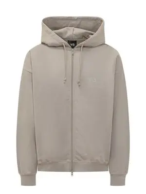 Y3 Y-3 Full Zip Hoodie With Mini Details Lbrown