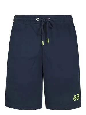 SUN 68 Mini Bermuda Shorts Fluorescent Accents - Blu