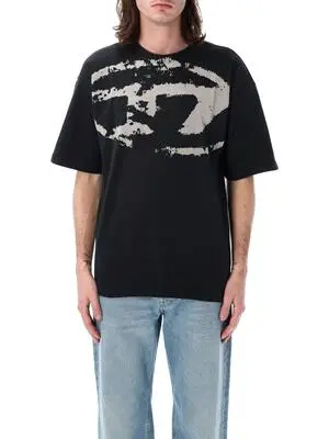 DIESEL® Relaxed Fit Distressed Graphic T-shirt Size - Black