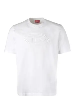 DIESEL® Embossed Oval D Logo Crew-neck T-shirt - White