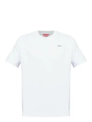 DIESEL® Diesel Logo Detail Crew Neck Short-Sleeve T-Shirt - 100% Cotton Bianco
