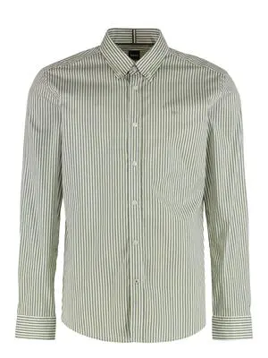 BOSS Slim-fit Cotton Oxford Button-down Shirt - Green