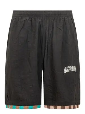 BARROW Logo Detail Relaxed Fit Shorts - Nero