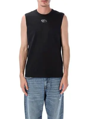 DIESEL® Diesel Slim Fit Tank Top With Metallic Logo Nero
