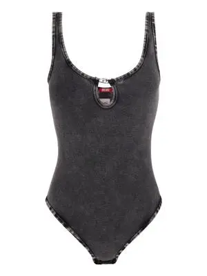 DIESEL® DIESEL Ribbed Knit Bodysuit With Keyhole Detail Grigio