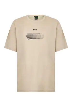 BOSS Classic Cut Cotton T-shirt For - Beige