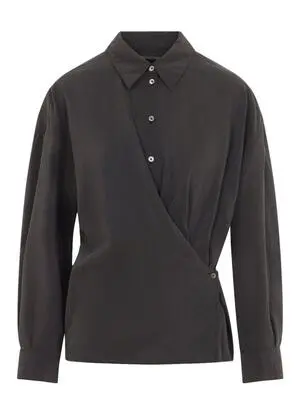 LEMAIRE Lemaire Women's Twisted Silk Shirt Grey