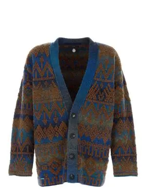 Alanui No Brand-embroidered Oversize Western Beat Cardigan In Cotton Blend - Printed