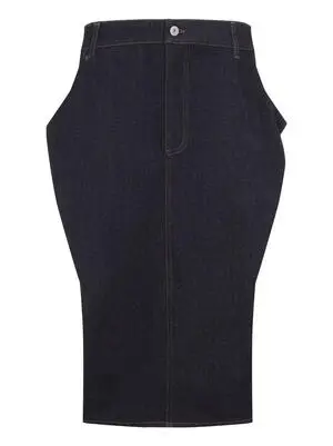 Jacquemus Denim Midi Skirt - Blue