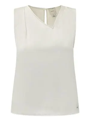 Calvin Klein Sleeveless Draped Top - Chalk