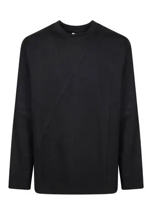 ARTE ARTE Long Sleeve Top With Diagonal Seam Detail Nero