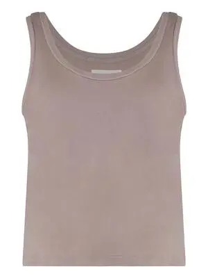The Great. THE GREAT Ribbed Cotton Tank Top Pink