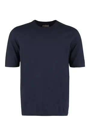 THE ALPHABET The (alphabet) Men's Cotton Knit T-Shirt With Small Side Slits