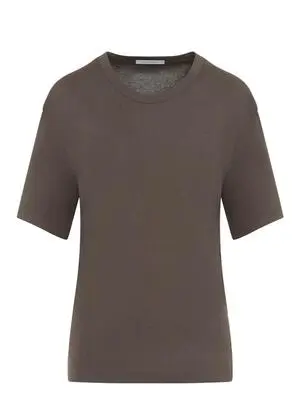 LEMAIRE Ribbed Cotton T-shirt - Grey