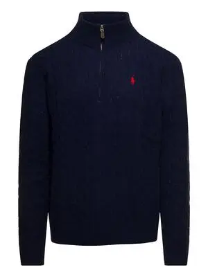 Polo Ralph Lauren Polo Ralph Lauren Cable Knit Half-Zip Sweater Blu