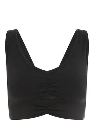 Electric & Rose Cropped Cotton Top - Black