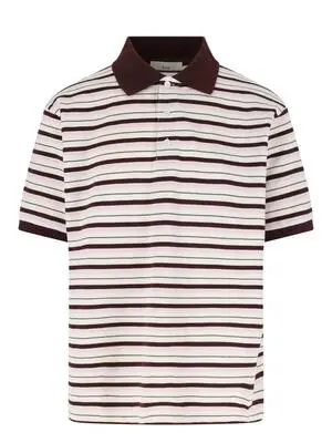 DUNST Striped Cotton Polo Shirt - Multicolour