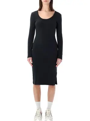 Nike Fitted Midi Dress With Side Slit Size - Black