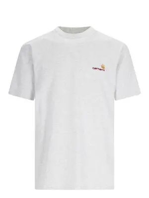 Carhartt Work In Progress Carhartt Wip Men's Long Sleeve American Script T-Shirt Ashheather