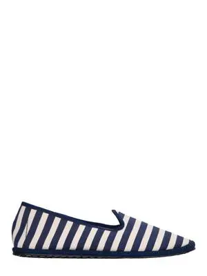 VIBI VENEZIA VIBI VENEZIA Striped Canvas Slip-On Loafers Bluestripes