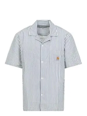 Carhartt Work In Progress Short Sleeve Leaf Print Shirt - Blue