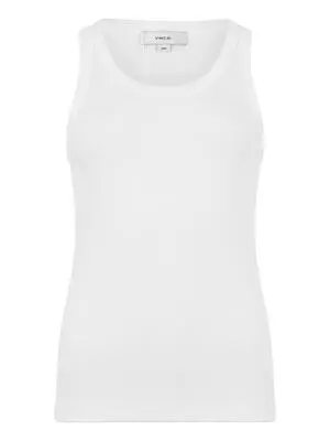 VINCE Vince Sleeveless Ribbed Cotton-Modal Top