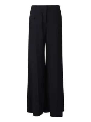 Vivetta Crepe Wide-leg Trousers With Slits - Blue
