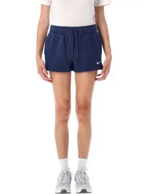 Nike Nike Mid-Rise Fleece Shorts With Embroidered Logo Blue
