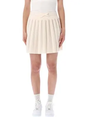 Nike Pleated Mini Skirt With Drawstring Waist - Chalk