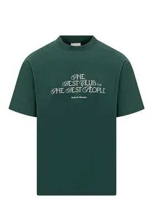 Drole De Monsieur Graphic Print Cotton T-shirt - Dark Green
