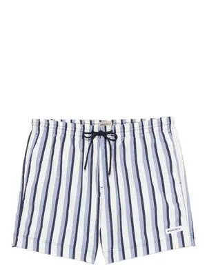 Woolrich Woolrich Wool-Blend? Actually: Striped Swim Shorts With Adjustable Drawstring Waist And Pockets Azzurro