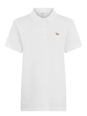 Maison Kitsuné Soft Cotton Polo With Short Sleeves - White
