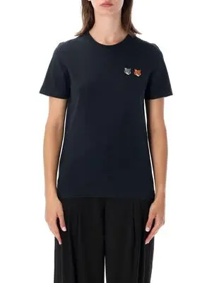 Maison Kitsuné Organic Cotton Embroidered Fox Patch T-shirt - Grigio