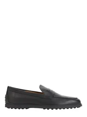 TOD`S Leather Penny Loafer - Black