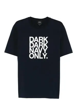 A.p.c. Crew Neck T-shirt With Front Print - Blu