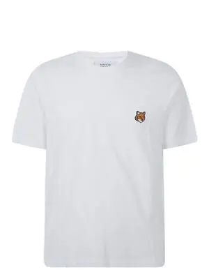 Maison Kitsuné Fox Head Regular Fit Cotton T-shirt - White