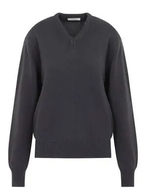LEMAIRE Cashmere V-neck Sweater - Grey