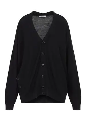 LEMAIRE Relaxed Twisted Wool Cardigan - Black