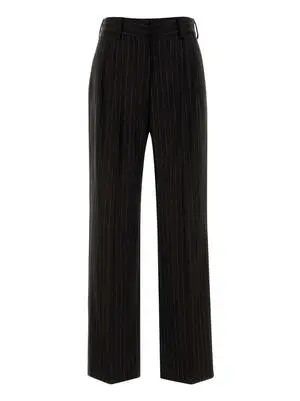 BLAZE Blaze Embroidered Wool-Blend Fox Palazzo Pants For Women
