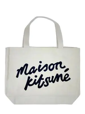 Maison Kitsuné Handwriting Mini Tote Handbag - Ecru