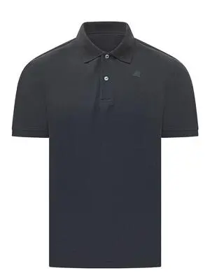K-WAY Polo Ameofe In Piquet Mini With Logo - Blue Depth